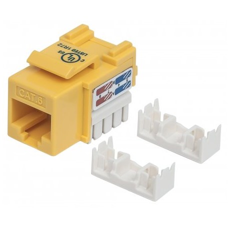 Cat6 Keystone, UTP, gul - Coferro Cables