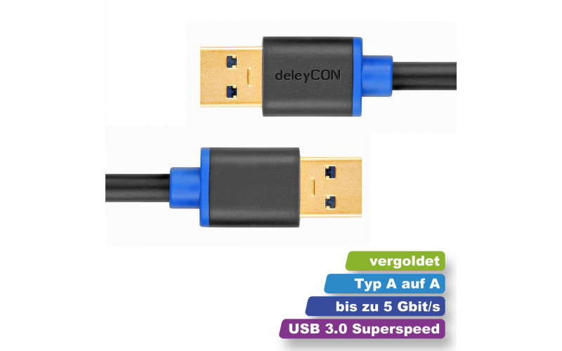 deleyCON USB 3.0 kabel, 2,0m - Coferro Cables